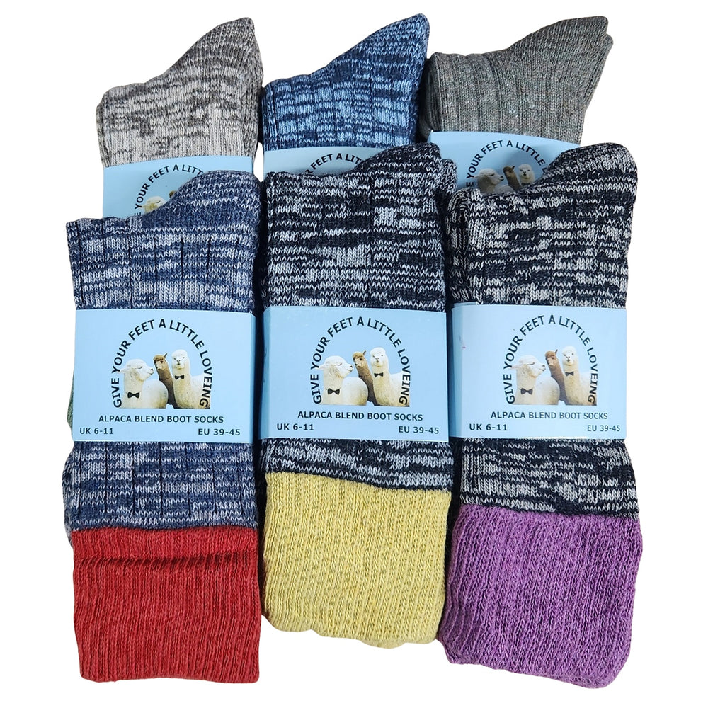 Buy Wholesale Mens Alpaca Wool Blend Design Socks with Colour Top (1 ...