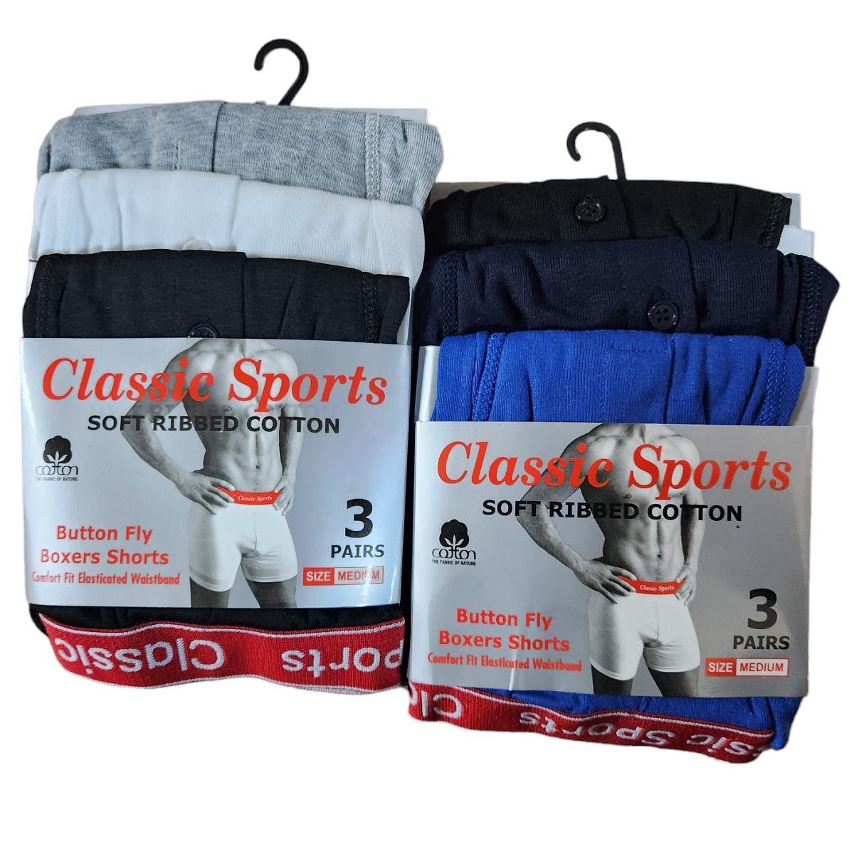 Mens Red Band Rib Boxer Shorts (3 Pack) | Order Wholesale