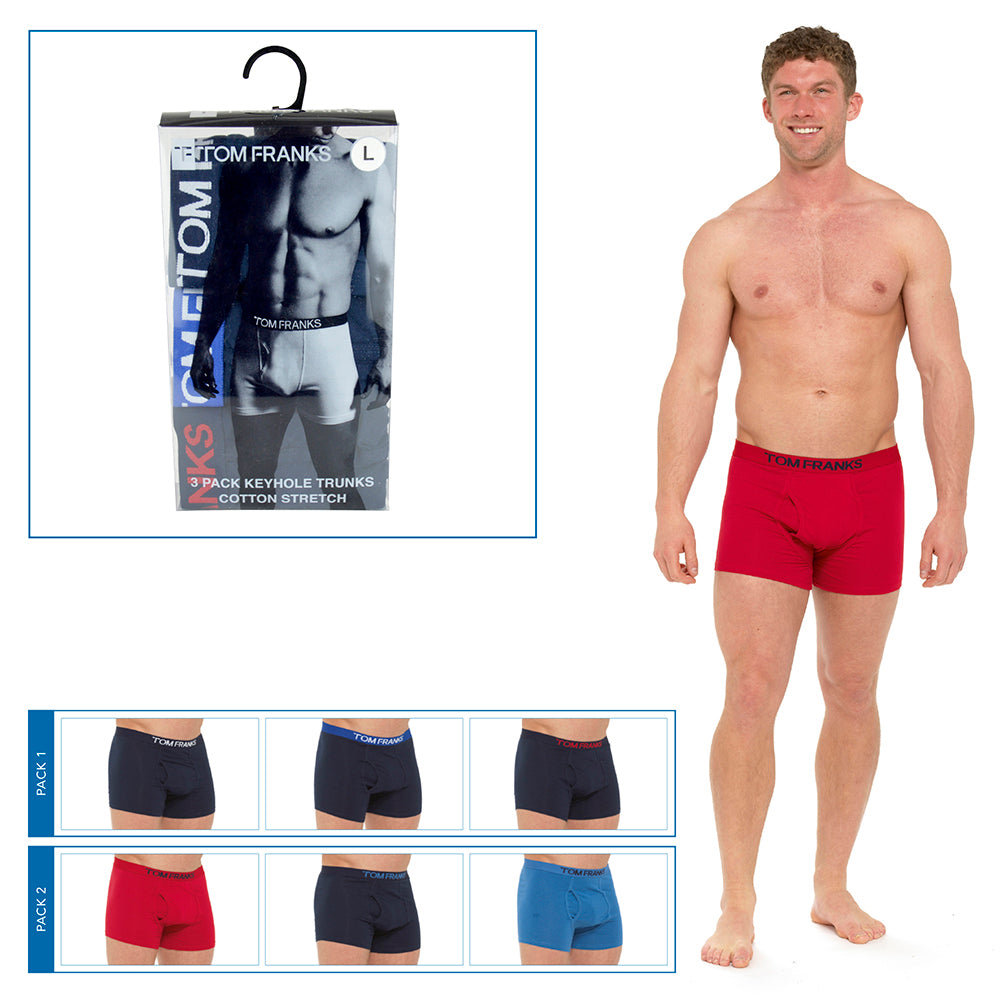 Mens Keyhole Boxers in PVC Box (3 Pack) | Order Wholesale