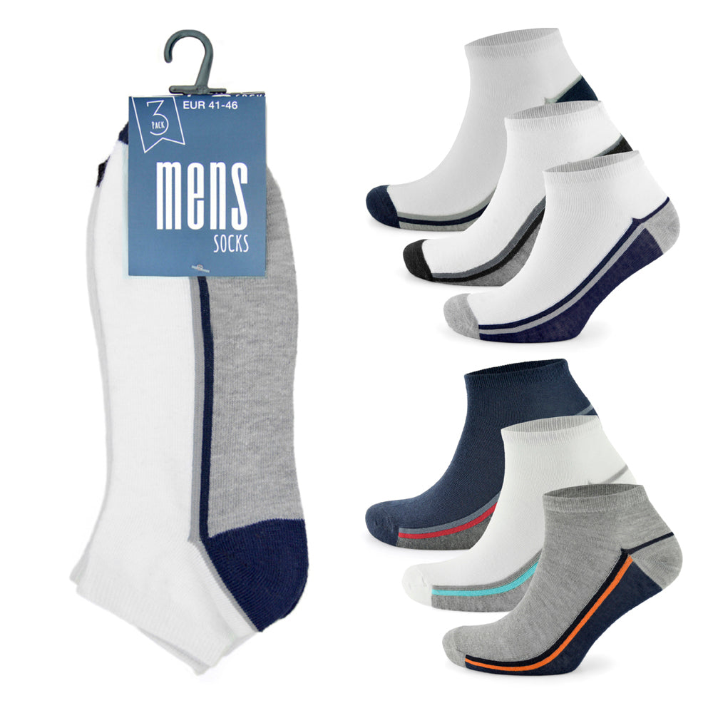 Mens Design Trainer Socks (3 Pack) | Order Wholesale